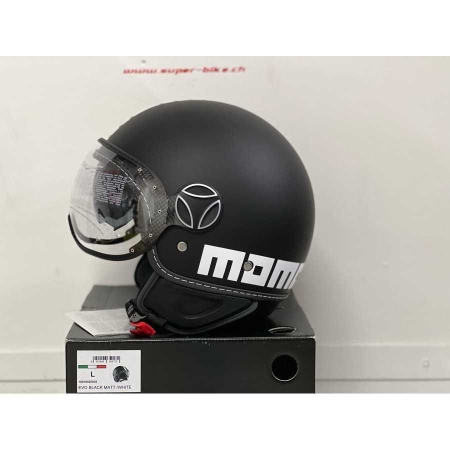 MOMO FGTR EVO MATT SCHWARZ LOGO weiss